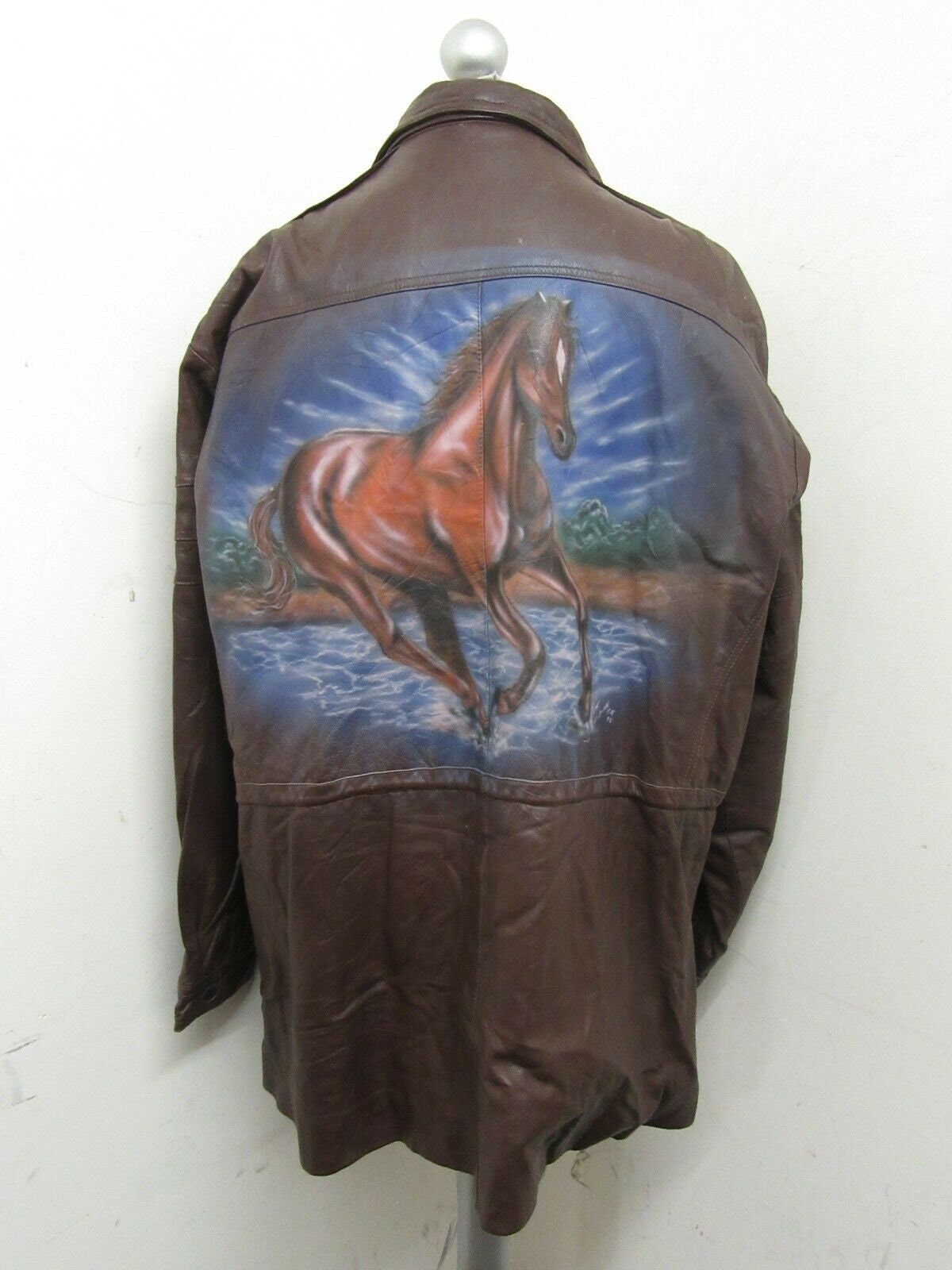 Vintage Custom Painted Horse Western Leather Coat/jacket Unisex X-large ...