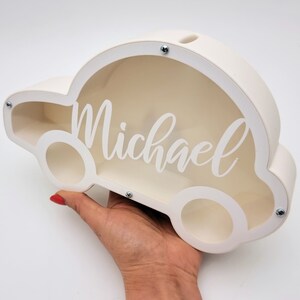 Personalized 3D Printed Piggy Bank for Boys - Customizable Car Money ...