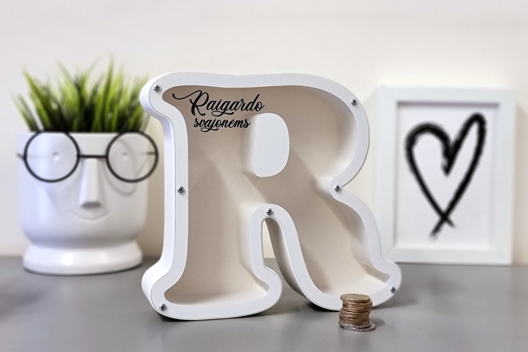 3d Printed Letter Piggy Bank Letter Coin Bank Money Box - Etsy Australia