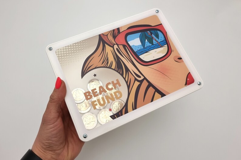 3D Printed White Piggy Bank Beach Fund Made of PLA Plastic - Etsy