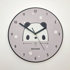 Personalized Panda Clock, Children's Clock, Nursery Decor - Etsy