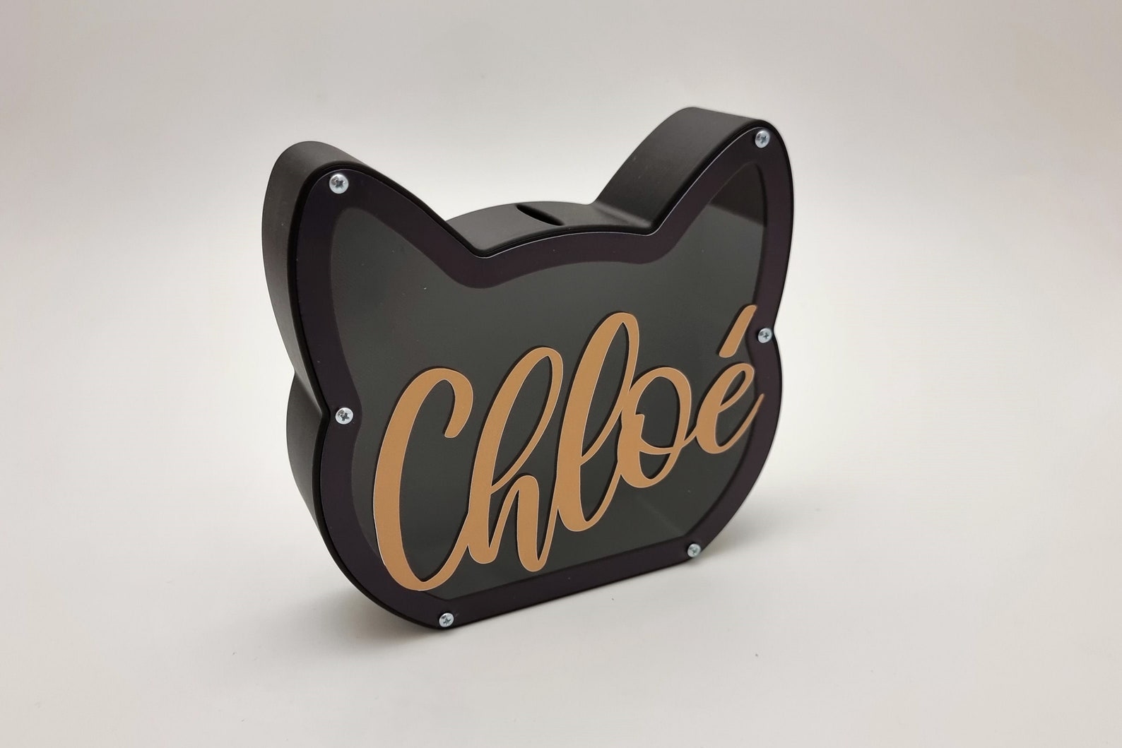 3D Printed Black Cat Piggy Bank, Personalised, Cat Themed Gifts , Made ...