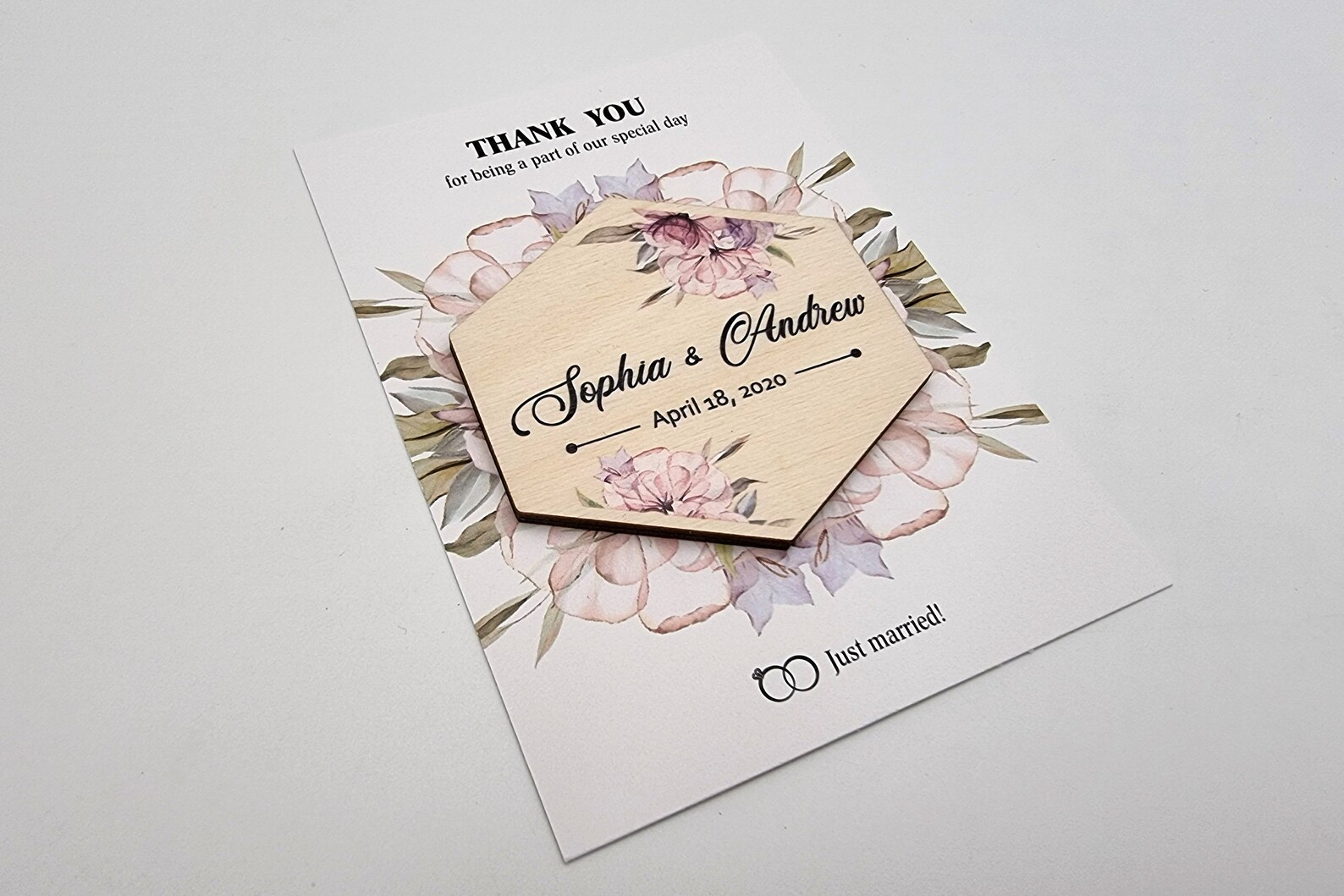 Personalized Magnets, Magnets for Wedding Guests, Floral Thank You ...