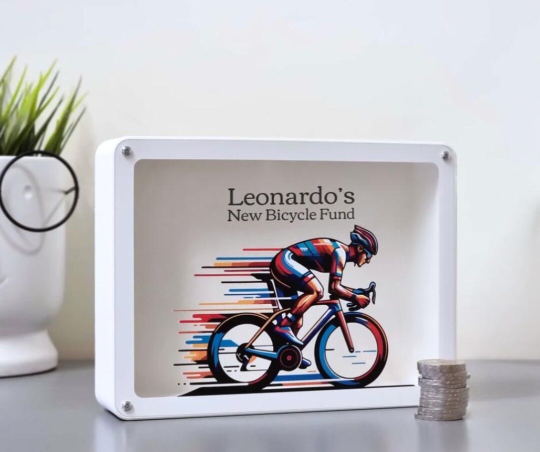 Personalized Bicycle Fund, 3D Printed Piggy Banks for Boys, Cycling ...