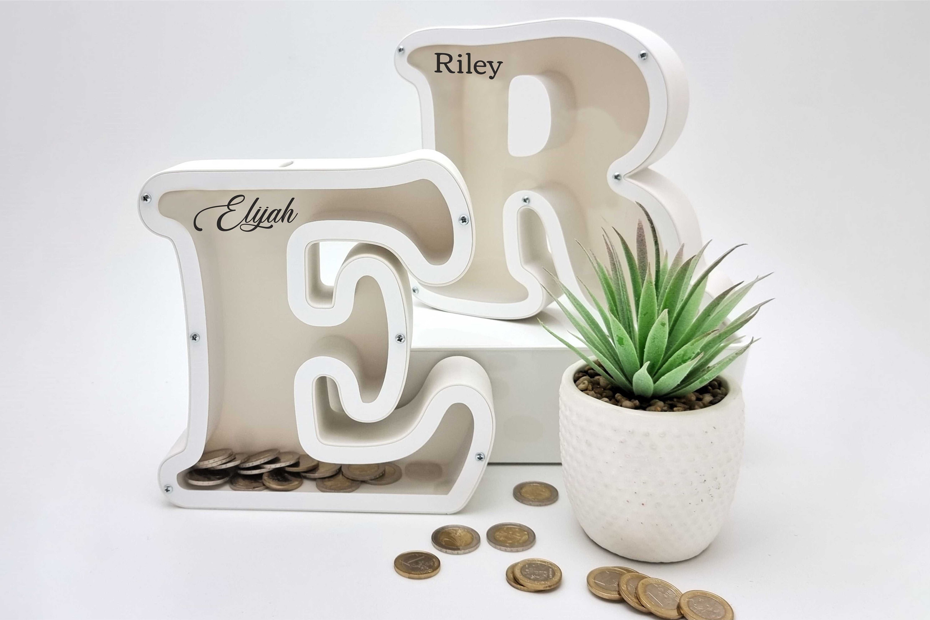 3d Printed Piggy Bank | Letter Money Box | Personalized Gift for Boy or ...