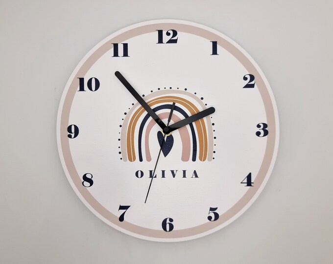 Rainbow WALL CLOCK Pastel Colors, Pastel Nursery Decor, Kids Room Decor ...