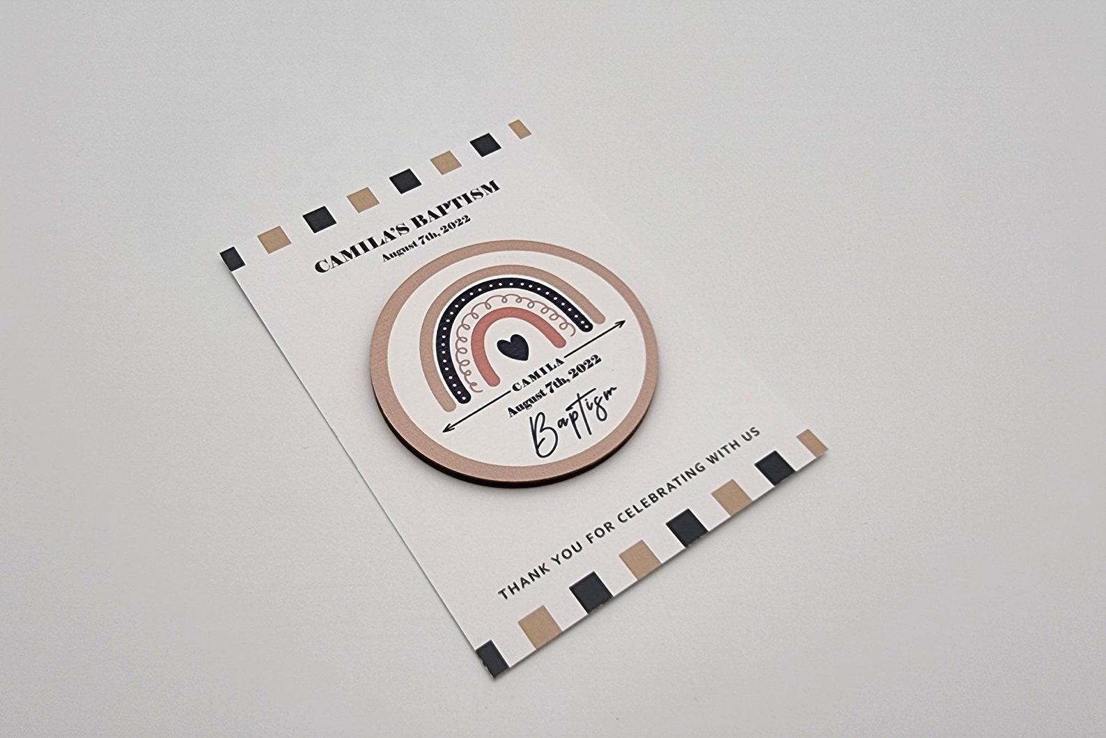 Rainbow Baptism Thank You Magnets, Christening Favors for Girl - Etsy