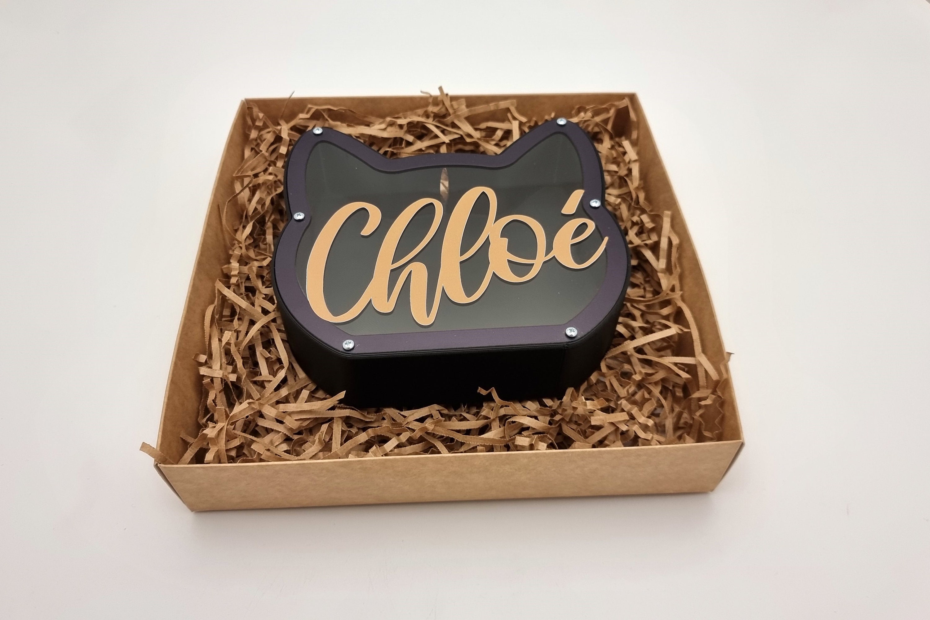 3D Printed Black Cat Piggy Bank, Personalised, Cat Themed Gifts , Made ...