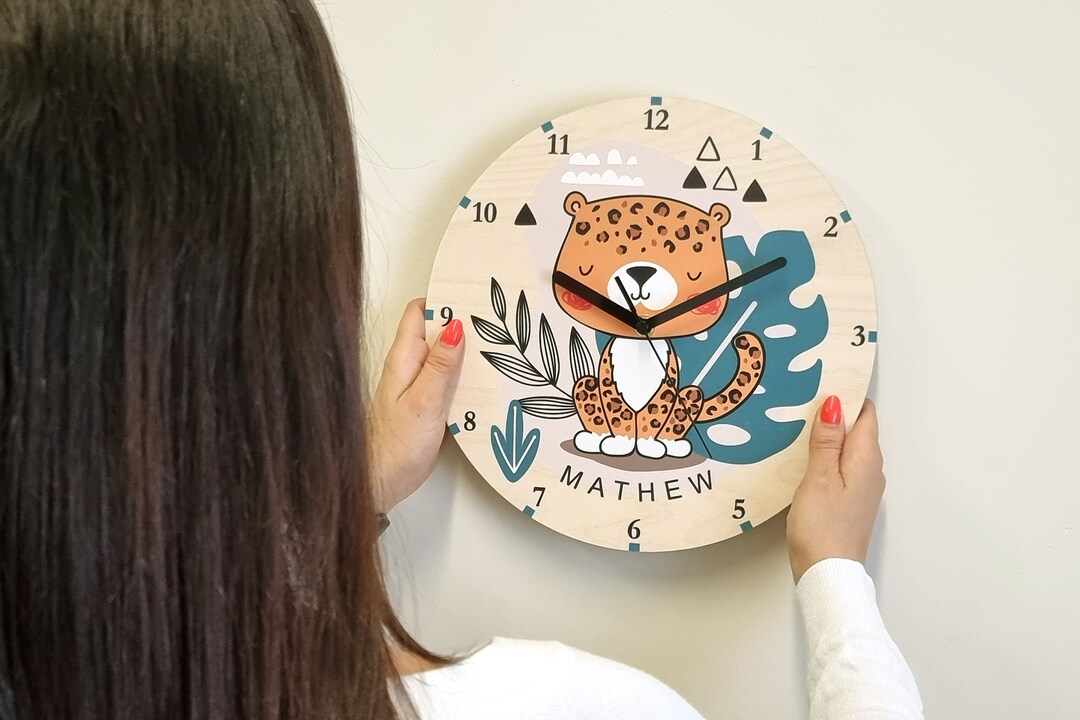 Personalized Wall Clock, Wooden Clock for Kids Room, Wall Decoration - Etsy