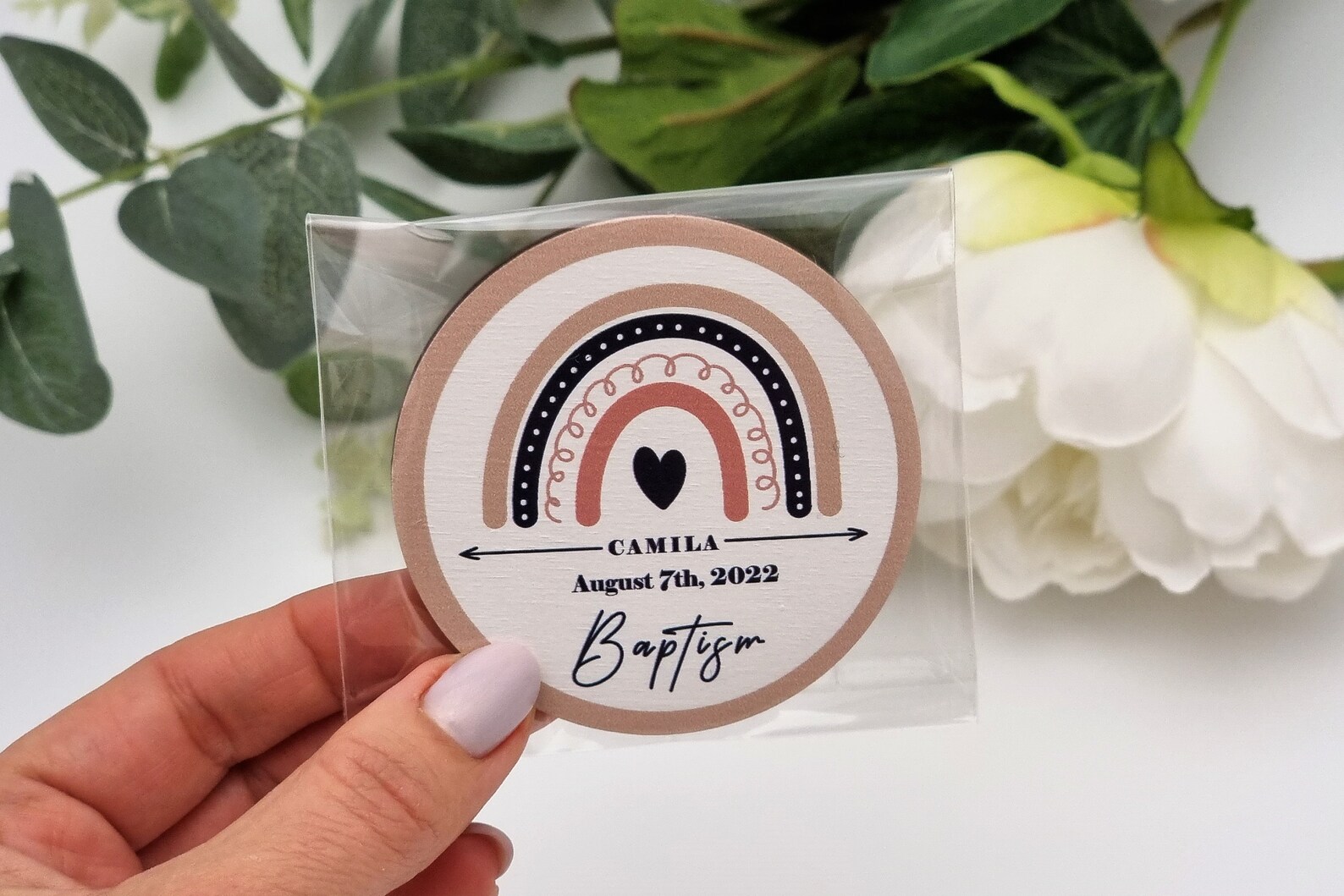 Rainbow Baptism Thank You Magnets, Christening Favors for Girl - Etsy