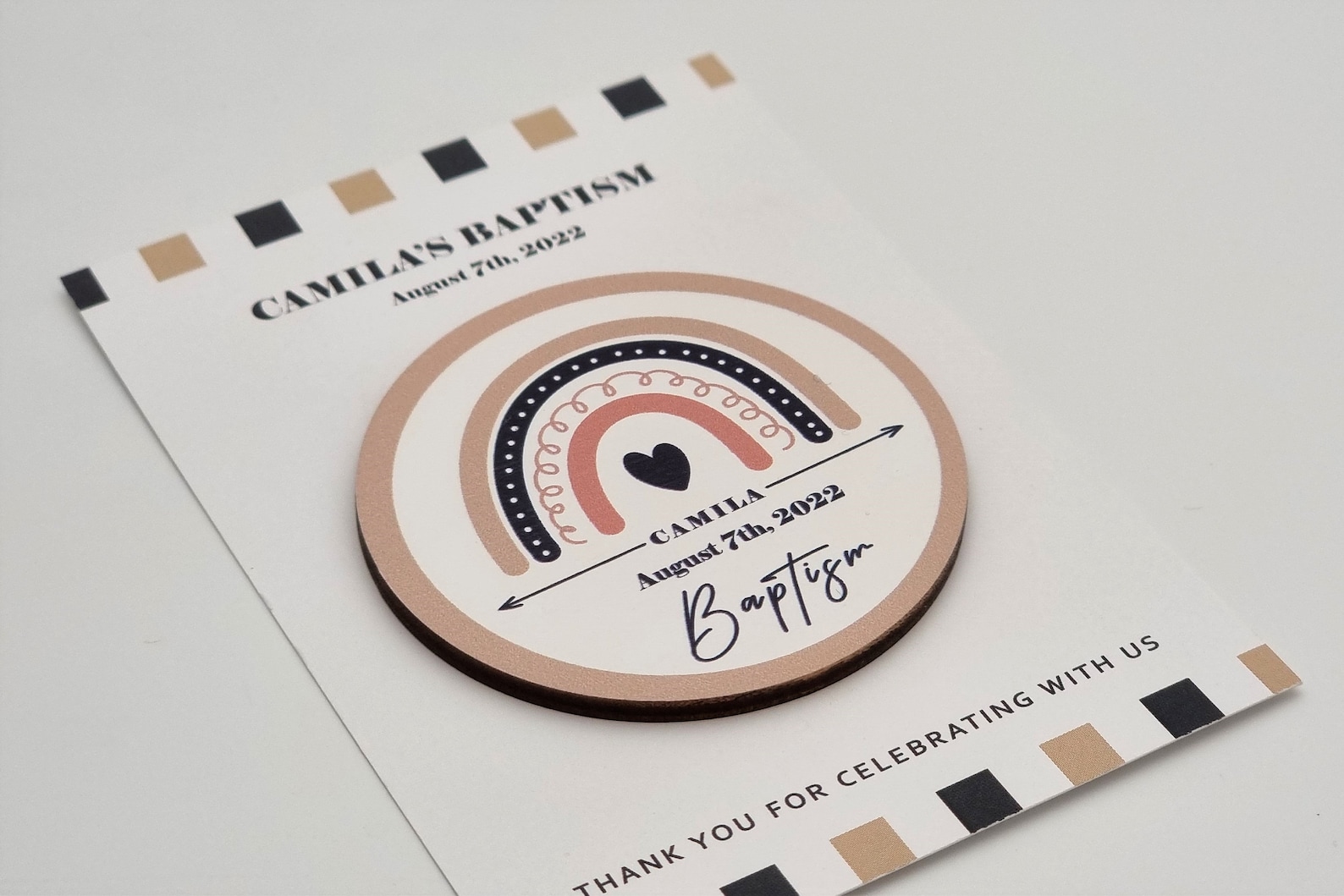 Rainbow Baptism Thank You Magnets, Christening Favors for Girl - Etsy