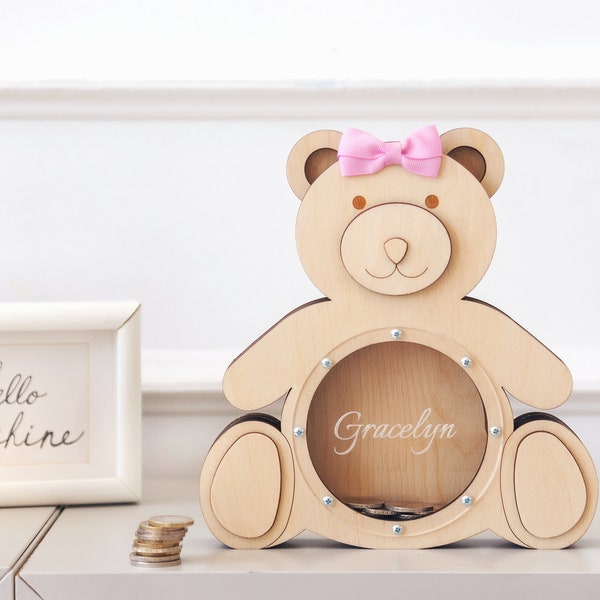 Teddy Bear Bank - Etsy