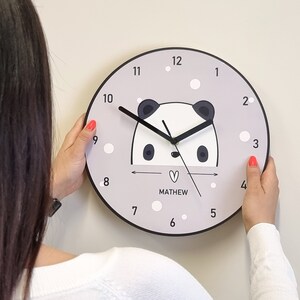 Personalized Panda Clock, Children's Clock, Nursery Decor - Etsy