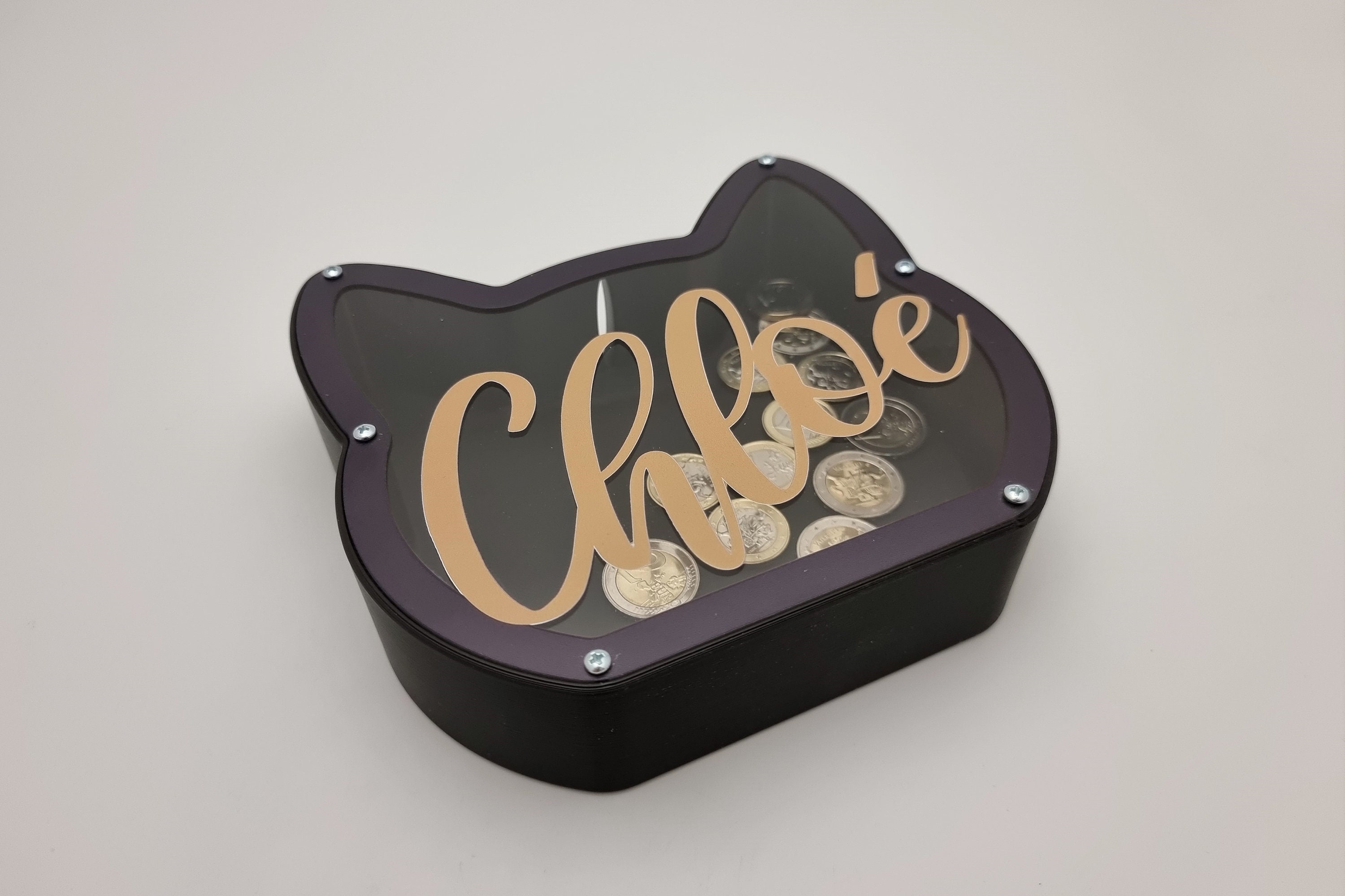 3D Printed Black Cat Piggy Bank Personalised Cat Themed - Etsy