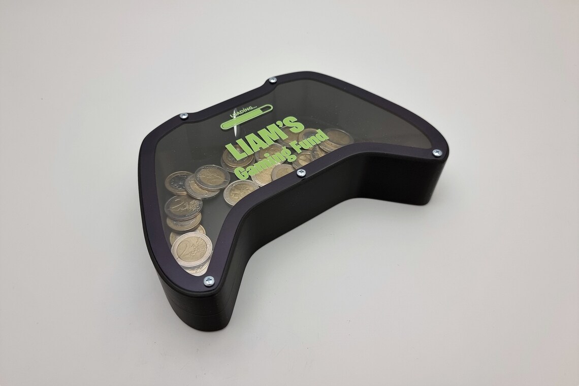 3D Printed Piggy Bank Gaming Controller, Personalized Gaming Fund Money ...