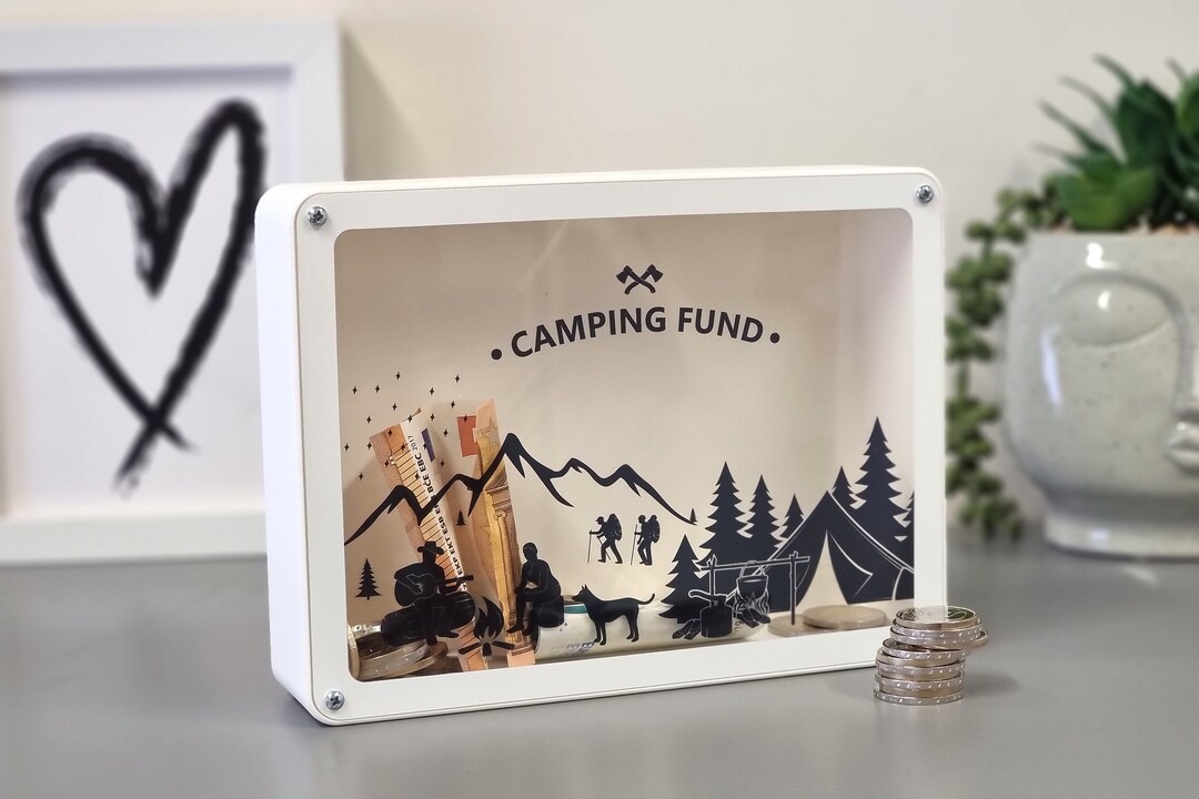 Personalized Camping Adventure Piggy Bank, Custom Family Money Box ...