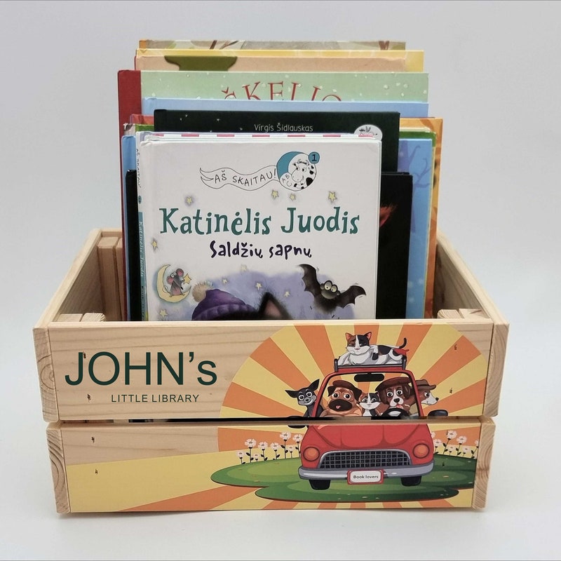 Crate Bookshelf - Etsy