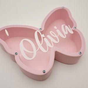 Pink Butterfly Piggy Bank Made of PLA Plastic - Personalized Money Box ...