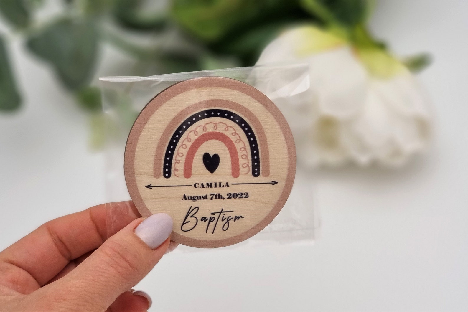 Rainbow Baptism Thank You Magnets, Christening Favors for Girl - Etsy