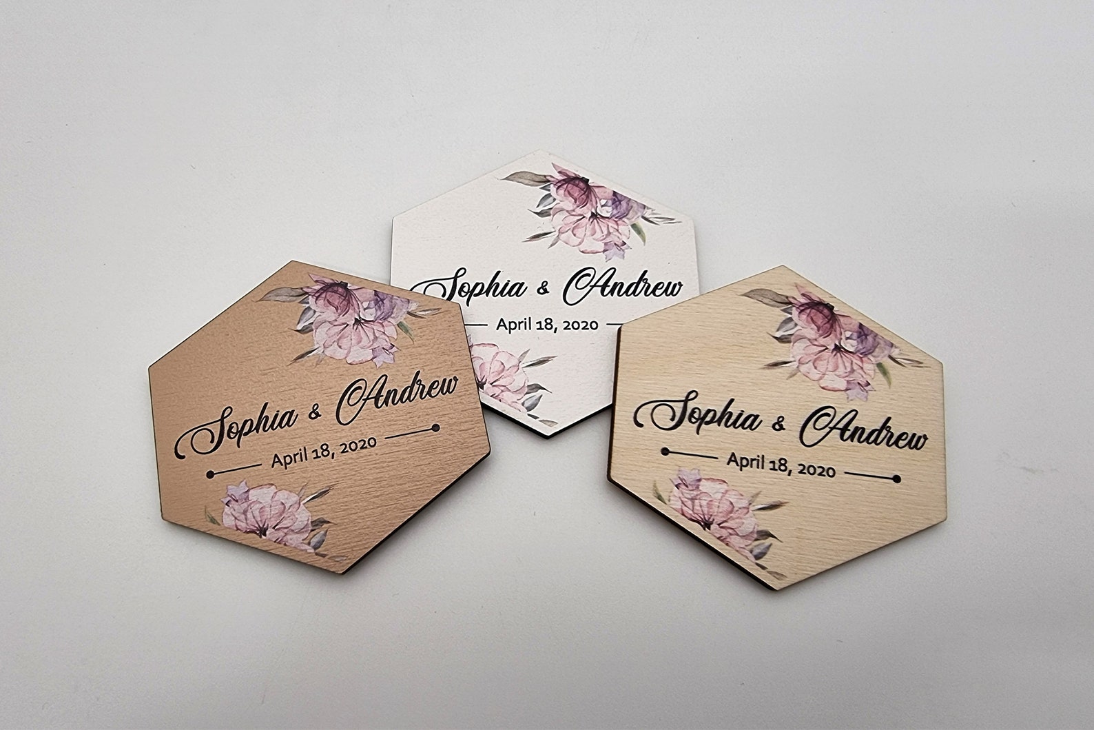 Personalized Magnets, Magnets for Wedding Guests, Floral Thank You ...