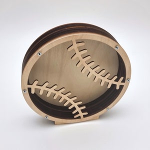 Baseball Piggy Bank Personalized - Custom Wooden Money Box, Sports Gift ...