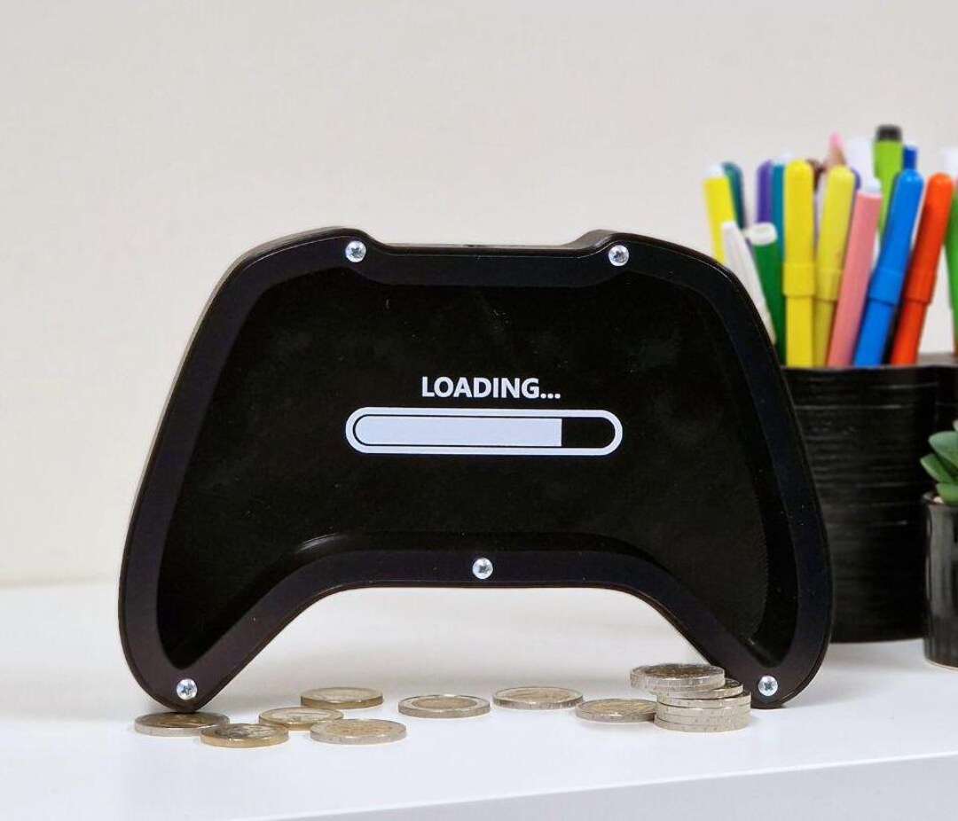 3D Printed Piggy Bank Gaming Controller, Personalized Gaming Fund Money ...