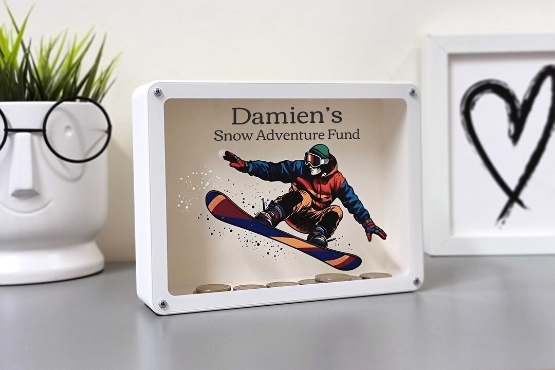 Personalized Snowboard Piggy Bank – Gift for Snowboarders, Custom ...