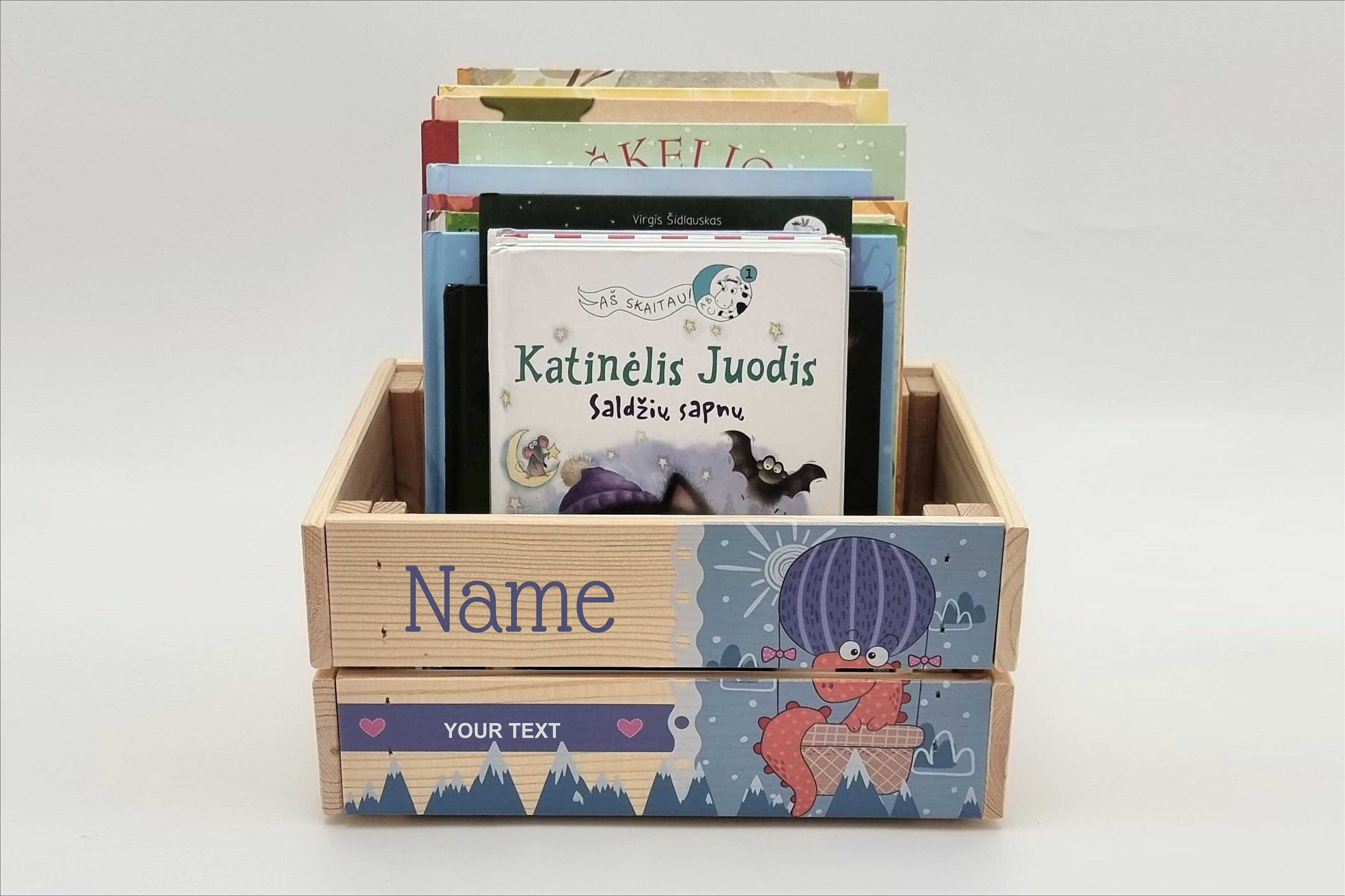 Book Storage Box Personalized Kids Book Storage Crate - Etsy