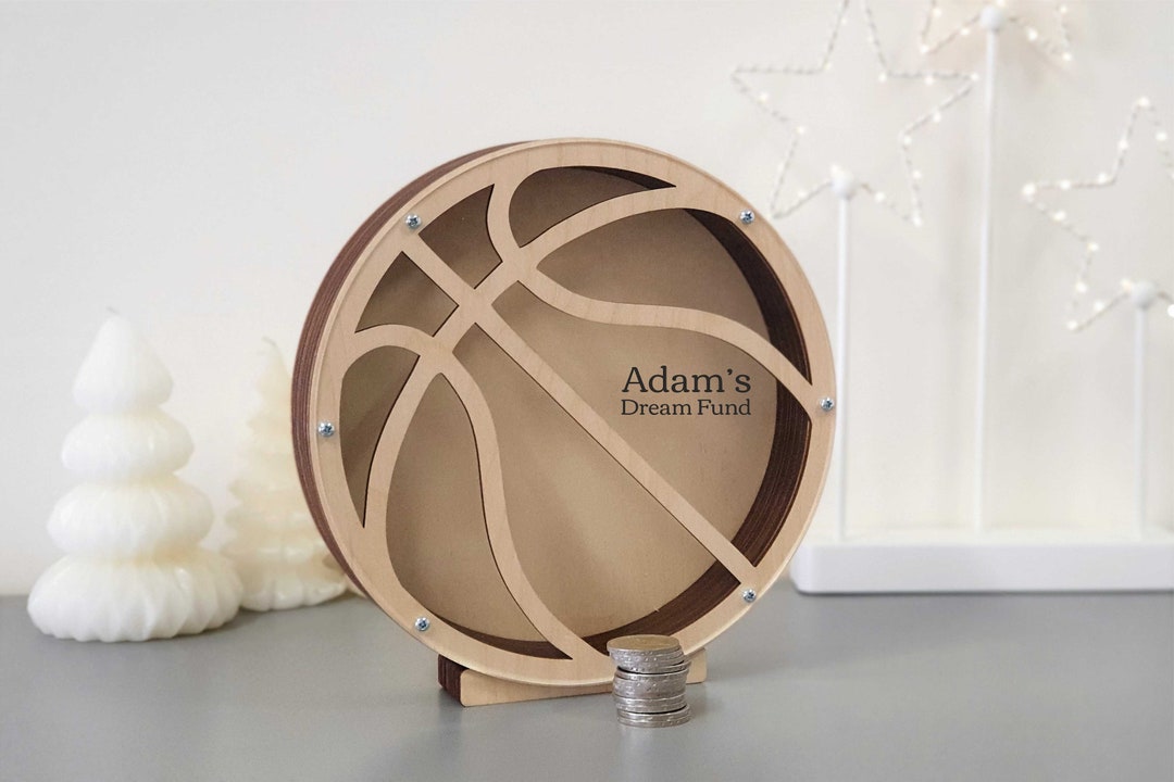 Basketball Gift, Piggy Banks for Boys Personalized, Wooden Piggy Bank ...