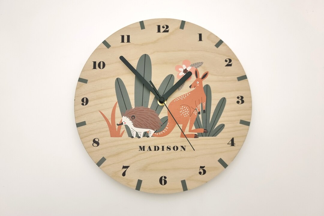 Personalized Wall Clock, Woodland Animals - Etsy