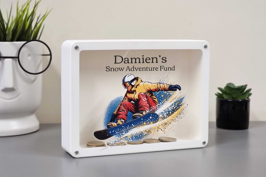 Personalized Snowboard Gift, 3d Printed Piggy Bank Made of PLA Plastic ...