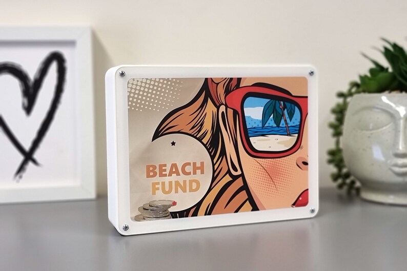 3D Printed White Piggy Bank Beach Fund Made of PLA Plastic - Etsy