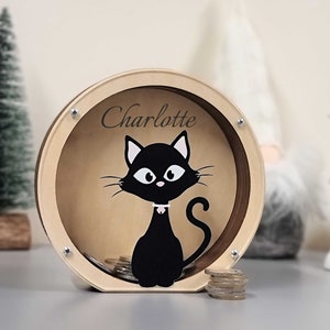 Cat Money Box, Wooden Personalized Gift - Etsy