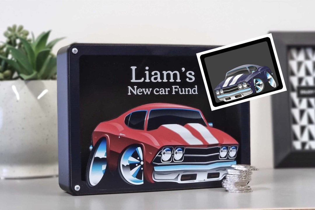 Piggy Bank With Vintage Style Car - Personalized Gift for Car ...