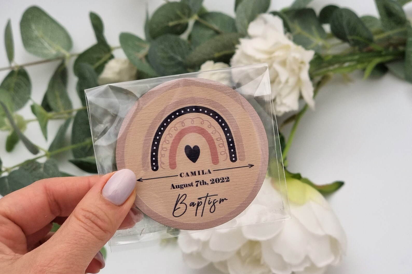 Rainbow Baptism Thank You Magnets, Christening Favors for Girl - Etsy