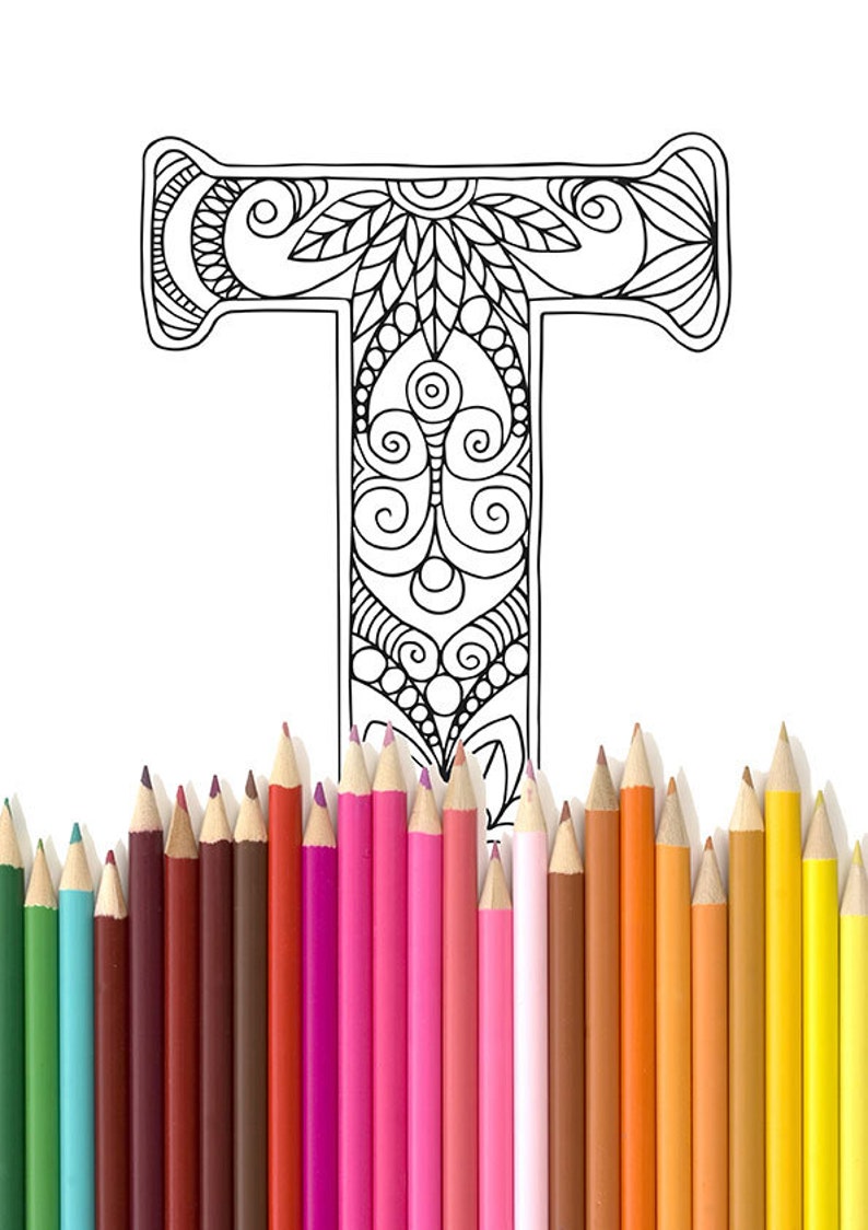 Alphabet Coloring Page for Printing Alphabet Letter T - Etsy UK