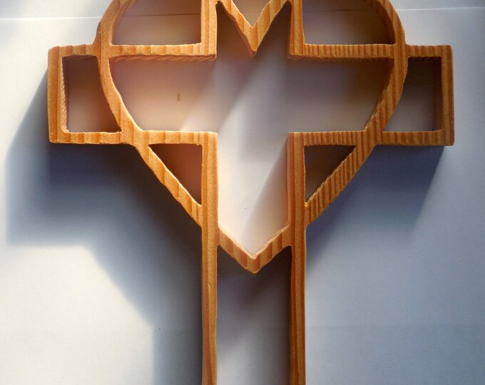 Wall Cross in a Heart - Etsy