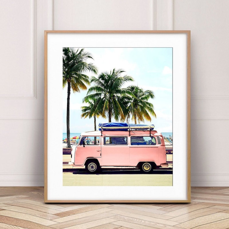 Pink Vw Bus Wall Decor - Etsy