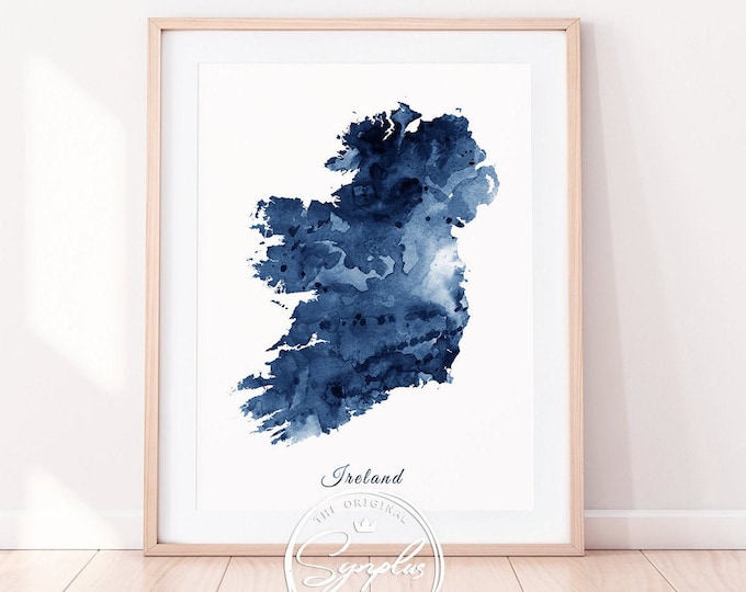 Large Print Ireland Map, Ireland Poster, Large Ireland Art, Saint ...