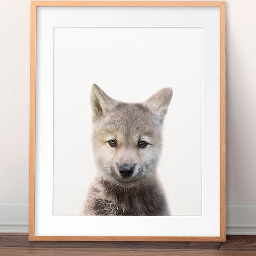 Wolf Print Wolf Cub Wall Art Pup Wolf Photo Nursery Decor - Etsy