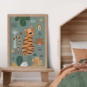 Boho Nursery Wall Art, Safari Nursery Print, Tiger Print, Jungle Animal ...