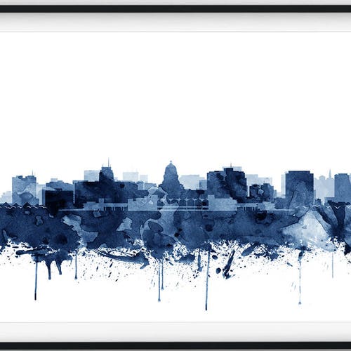 Madison Skyline Print Madison Wisconsin Cityscape Madison - Etsy