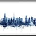Chicago Skyline Print, Chicago Illinois Cityscape, Chicago Watercolor ...