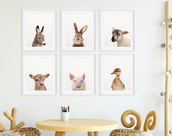 Farm Animals Wall Art Set 6 Kids Printable Art Prints - Etsy