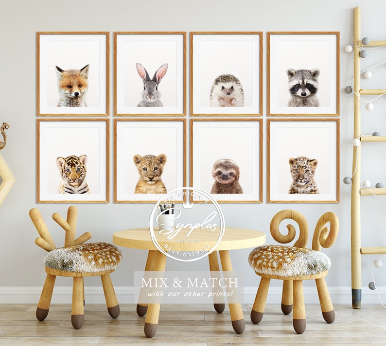 Nursery Decor Jungle Animal Prints Baby Animals Set 6 Tiger - Etsy