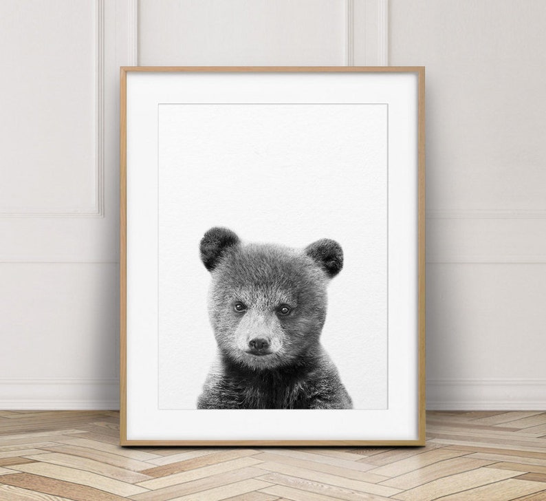 Bear Cub Print Baby Bear Art Nursery Wall Art Baby Animal - Etsy