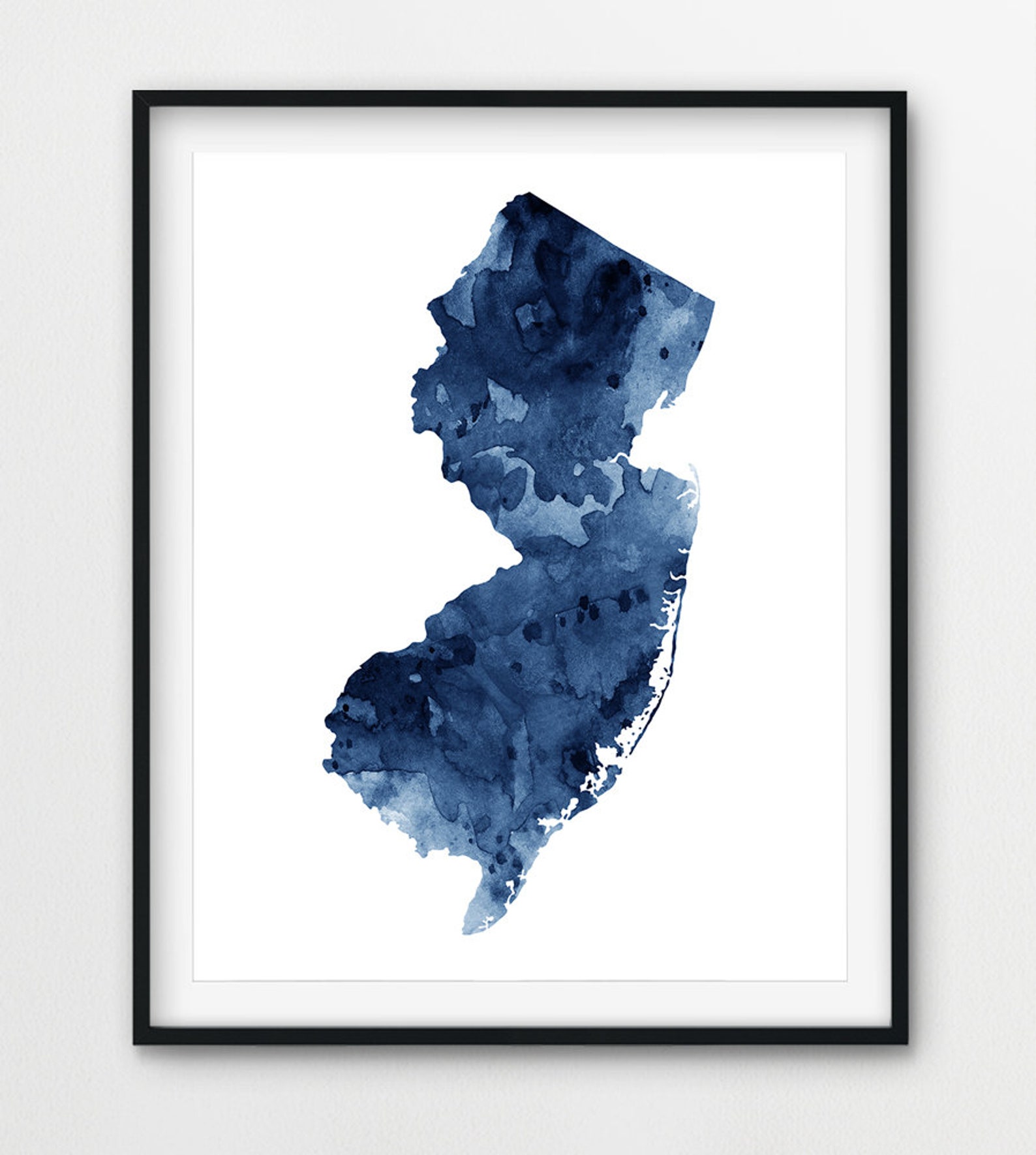 New Jersey Print, New Jersey State Map, New Jersey Wall Art, New Jersey ...