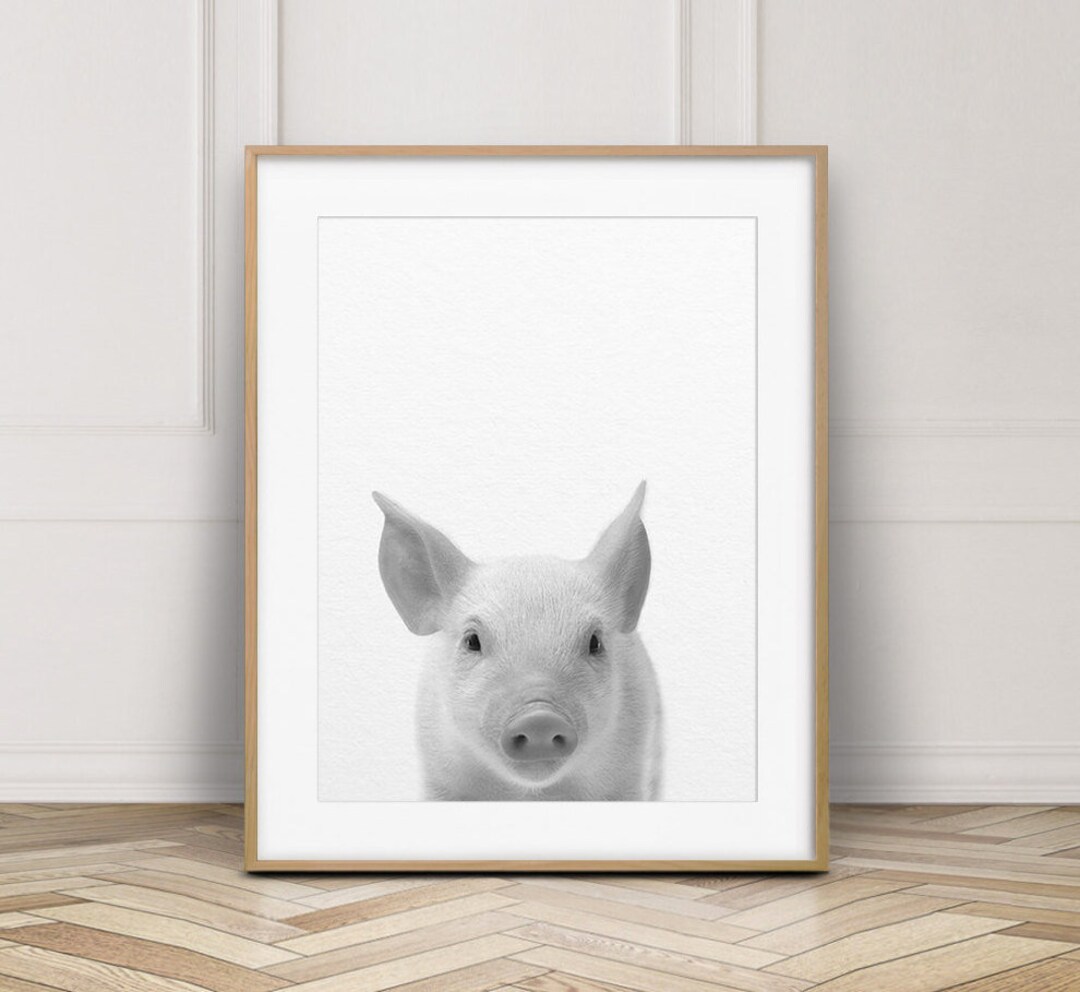 Pig Print, Nursery Animal Wall Art, Baby Animal Prints, Piglet Print ...