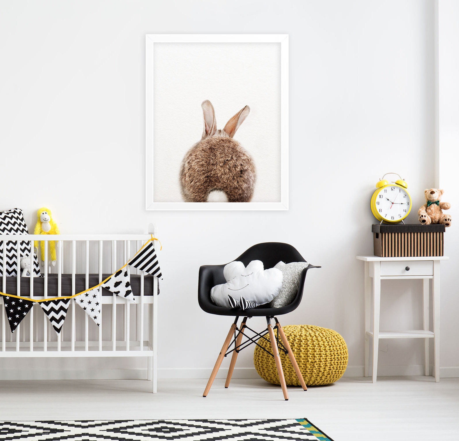 Bunny Butt Rabbit Print Bunny Tail Woodland Nursery Decor | Etsy