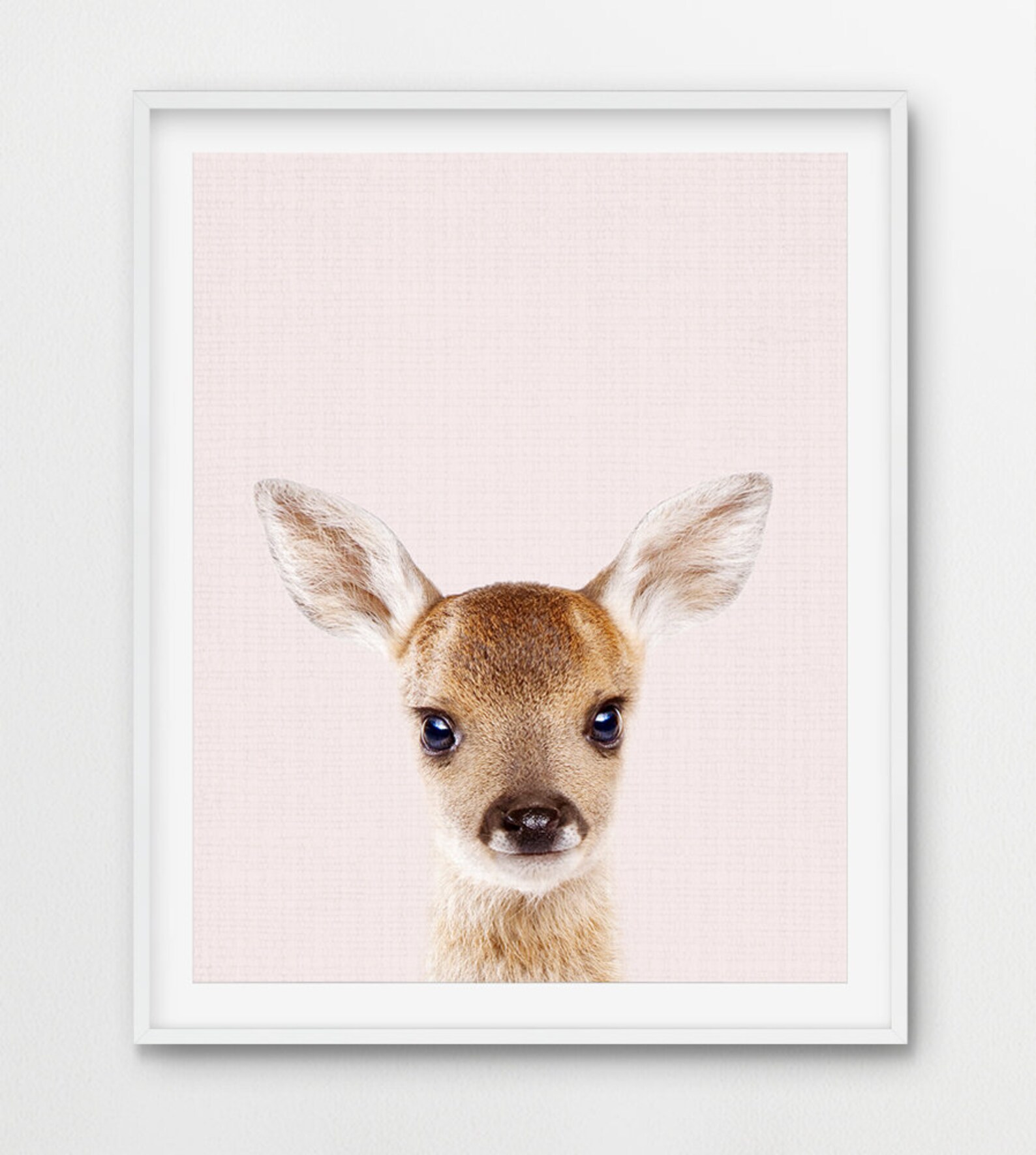 Deer Print, Pink Nursery Wall Art, Woodland Nursery Decor, Baby Animals ...